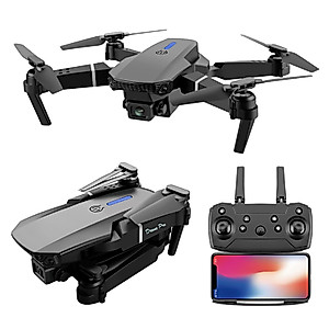 Mini Drone with Camera - 1080P HD FPV Foldable Drone Remote Control Toys Gifts For Boys Girls With Mode 1 Key Start, Black