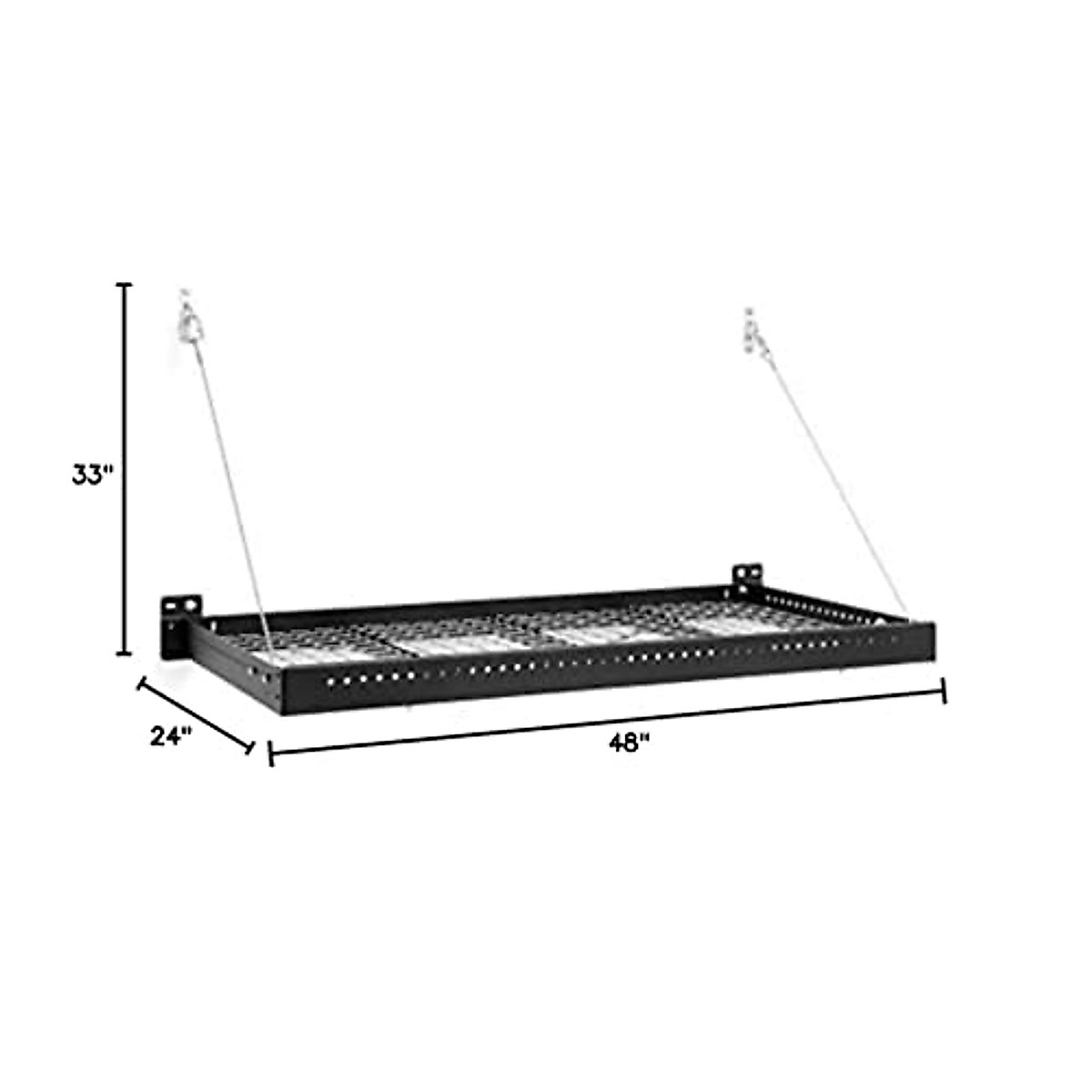 NewAge Products Pro Series Black 2'. x 4'. Wall Mounted Steel Shelf, Garage Overheads, 40404
