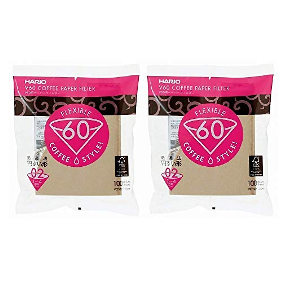 Hario Paper Coffee Filter Misarashi for 02 Dripper: 2-Pack