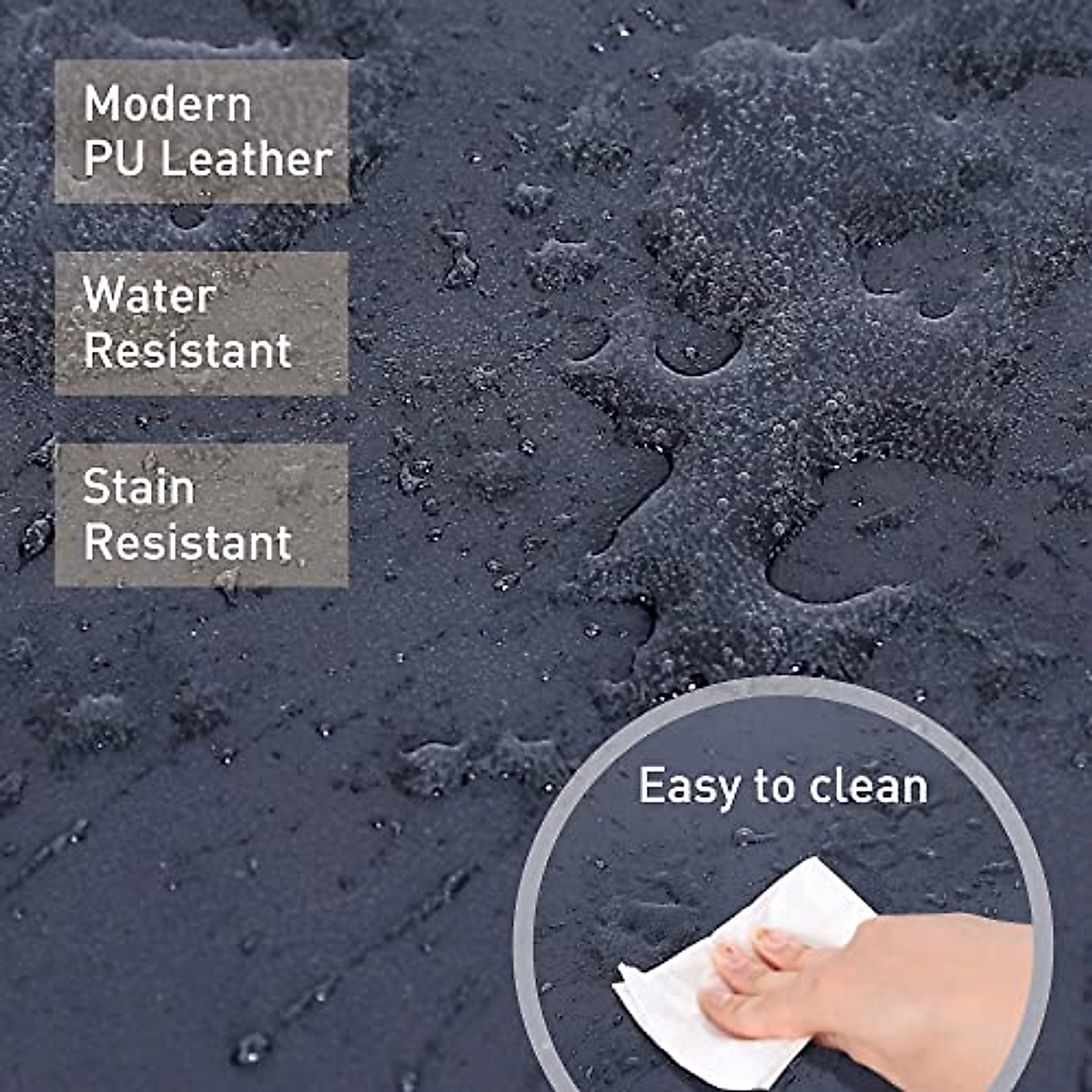 HERA'S PALACE Black 24" Square Saddle Barstools Set of 2, Metal Bar Stools Counter Height, Modern Backless Faux Leather Counter Stool for Kitchen Island Counter, Dining Pub, etc