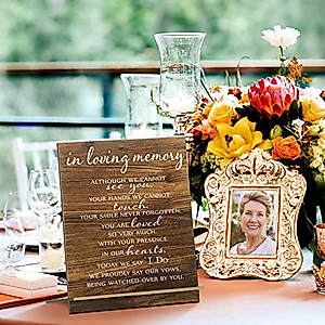Memorial Table Sign for Wedding, Wedding Wooden Decorations for Reception, Sympathy Gift in Loving Memory Wedding Sign, Wood Welcome Rustic Wedding for Weddings Gifts Anniversaries Reunions(Classic)