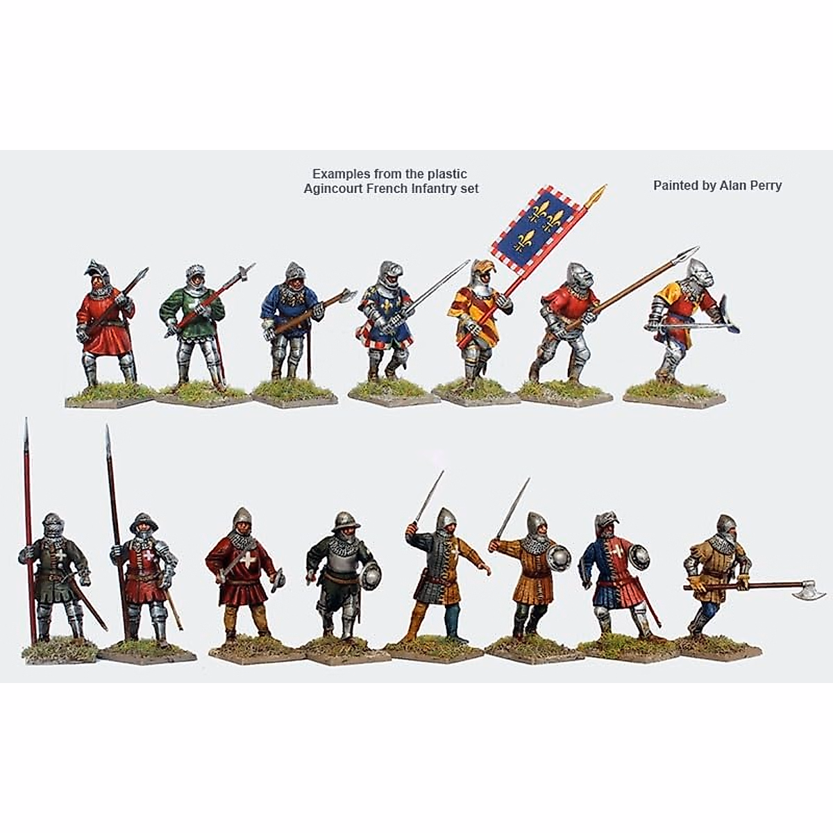 Perry Miniatures - Set AO 50 Agincourt French Infantry 1415-29 Plastic 28mm Toy Soldiers Set