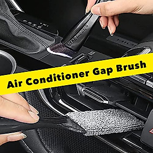 3 Pack Car Cleaning Kit with Auto Interior Dust Brush,Double Head Brush with Soft Nylon Hair and Coral Fleece, Soft Bristles Detailing Brush Dusting Tool for Automotive Dashboard