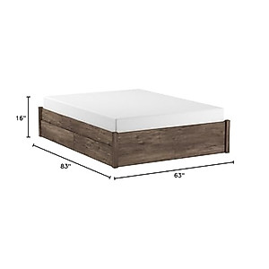 Prepac Select Queen 4-Post Raised Platform 2-Drawer Storage Bed, Modern Queen Storage Bed with Drawers 83" D x 63" W x 16" H, Drifted Gray, DBSQ-1302-3K