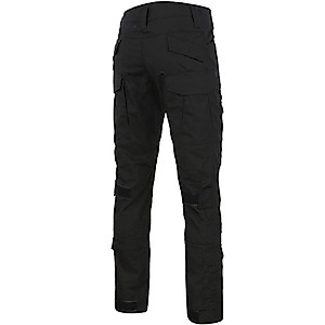 TOMITANY DXdesign Tactical 1/4 Zip Combat Long Sleeve T-Shirt Pants Set Slim Fit Hunting Military Uniform Dry Quick (X-Large, Black Set)