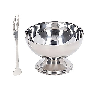 Aramox Ice Cream Bowl, Elegant Trifle Tasting Bowls Scratch Proof Stainless Steel Rust Resistant with Fork for Hotel (250ml)