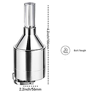 Spice Grinder Hand Mill Funnel Spice Crusher Funnel Shape Metal Grinder Fine Powder with Storage Bottle