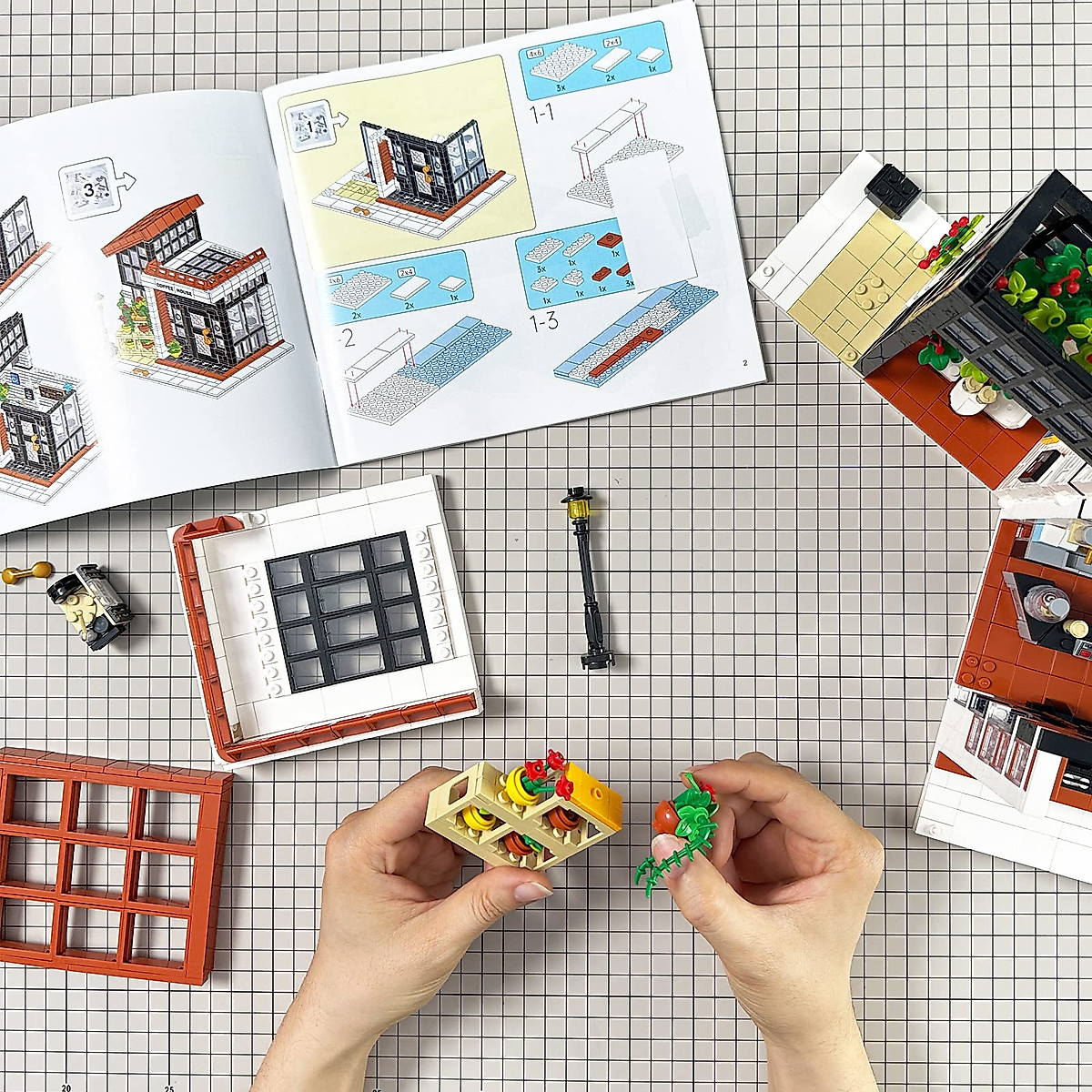 ENJBRICK Modular House Building Kit,Townhouse Building Blocks Model Set for Teens and Adults,Architecture Collectible Toy Building Set