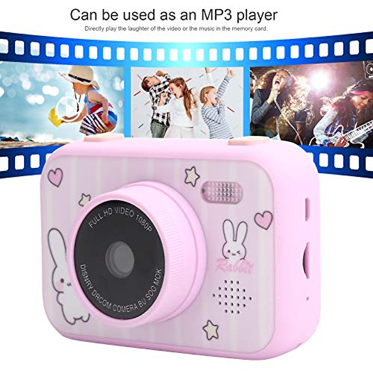 Digital Kids Camera, 3.5 inch HD 1080P 1000mah, Eye Protection Screen, Children MP3 Player Photography Toy, Christmas Birthday Gifts for Boys Girls Age 3 12(pink)