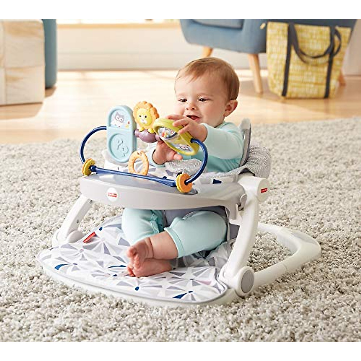 Fisher-Price Premium Sit Me Up Floor Seat with Toy Tray Owl