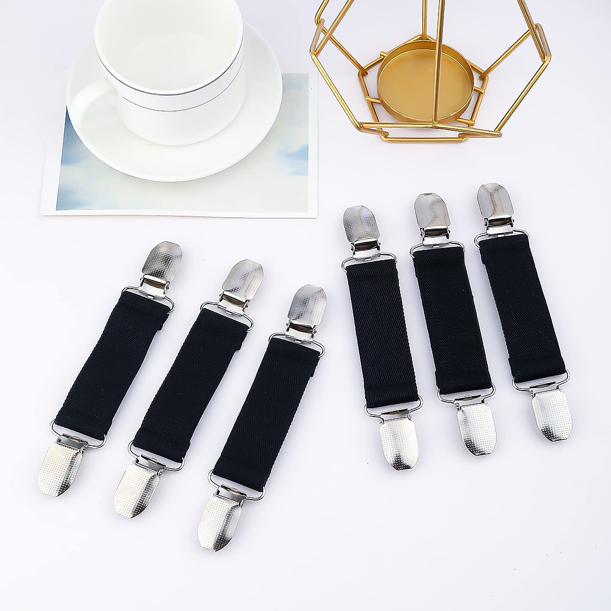 Zkptops 2 Pairs Mitten Clips for Kids Toddlers Baby Elastic Glove Clips Winter Mitten Clips Gloves Holder Strap Hook Attachment String Clothes Dress Cinch Clips Shirt Shawl Sweater Waist Clips (Black)