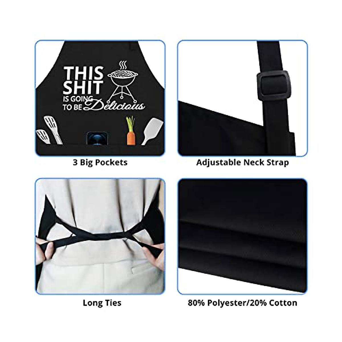 KITCHEPOOL Waterproof Funny Apron for Men, Chef Aprons for Women with 3 Pockets, Adjustable Bid Kitchen Aprons for Chef, Cooking Apron for BBQ, Baking - This Is Going to Be