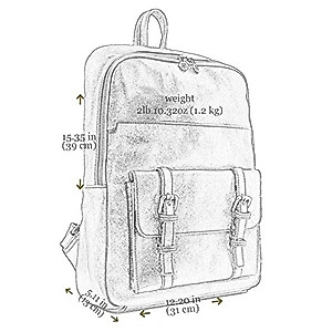 Time Resistance Leather Backpack Vintage Rucksack Purse for Laptop up to 15 in Black