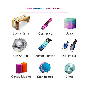 KP Pigments Pearlescent 100% Pure Fine Mica Powder - 24 Color Assortment Naturally Pigmented Multipurpose DIY Arts and Crafts, Dye, Soap Making, Cosmetics, Epoxy Resin, Paint, and More!