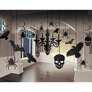Amscan | Party Decoration | Halloween Glitter Paper Chandelier Decorating Kit | 17 in a Package