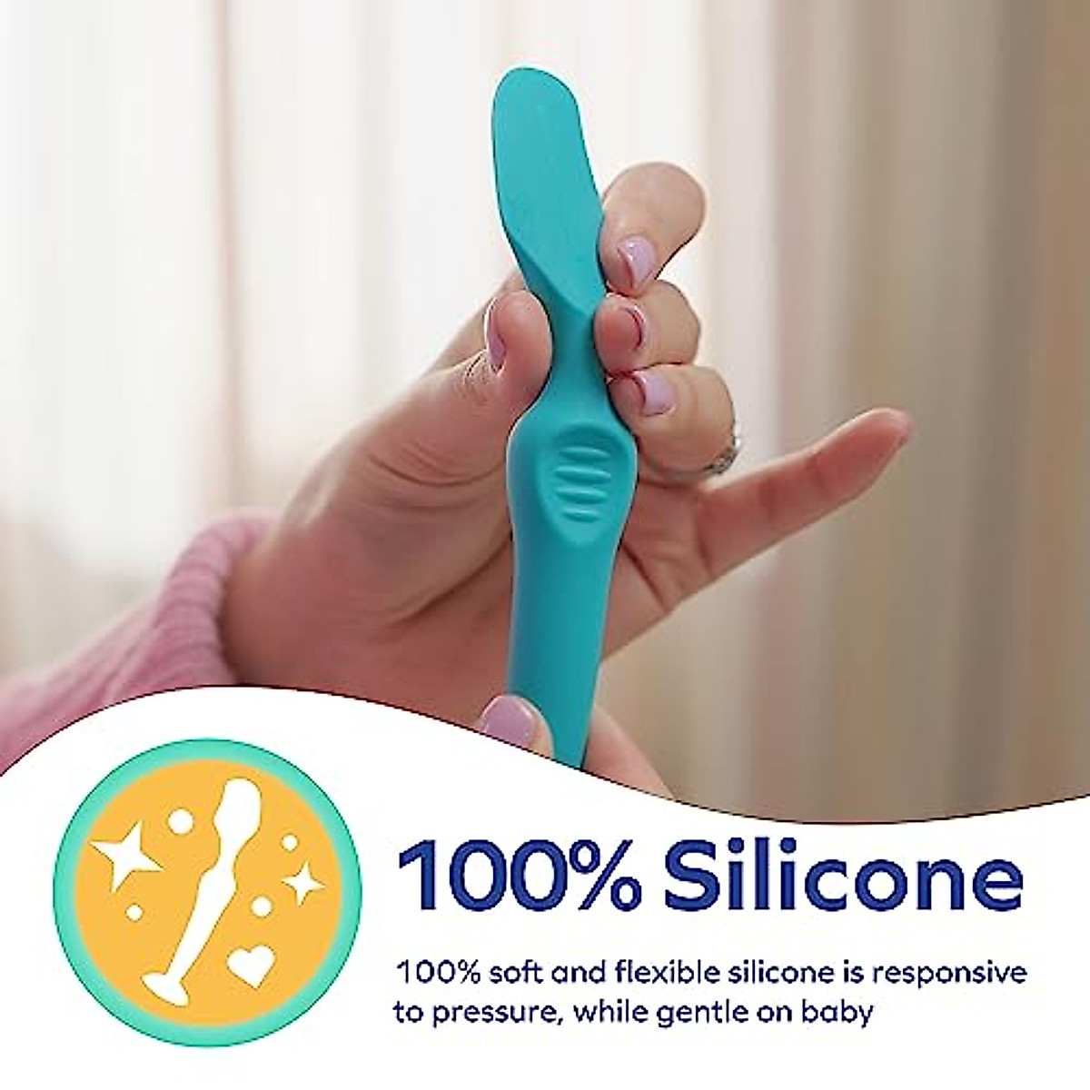 Talbot's Diaper Cream Soft Silicone Brush with Suction Base & Hygienic Case, Aqua, Mini Size, 2 Piece