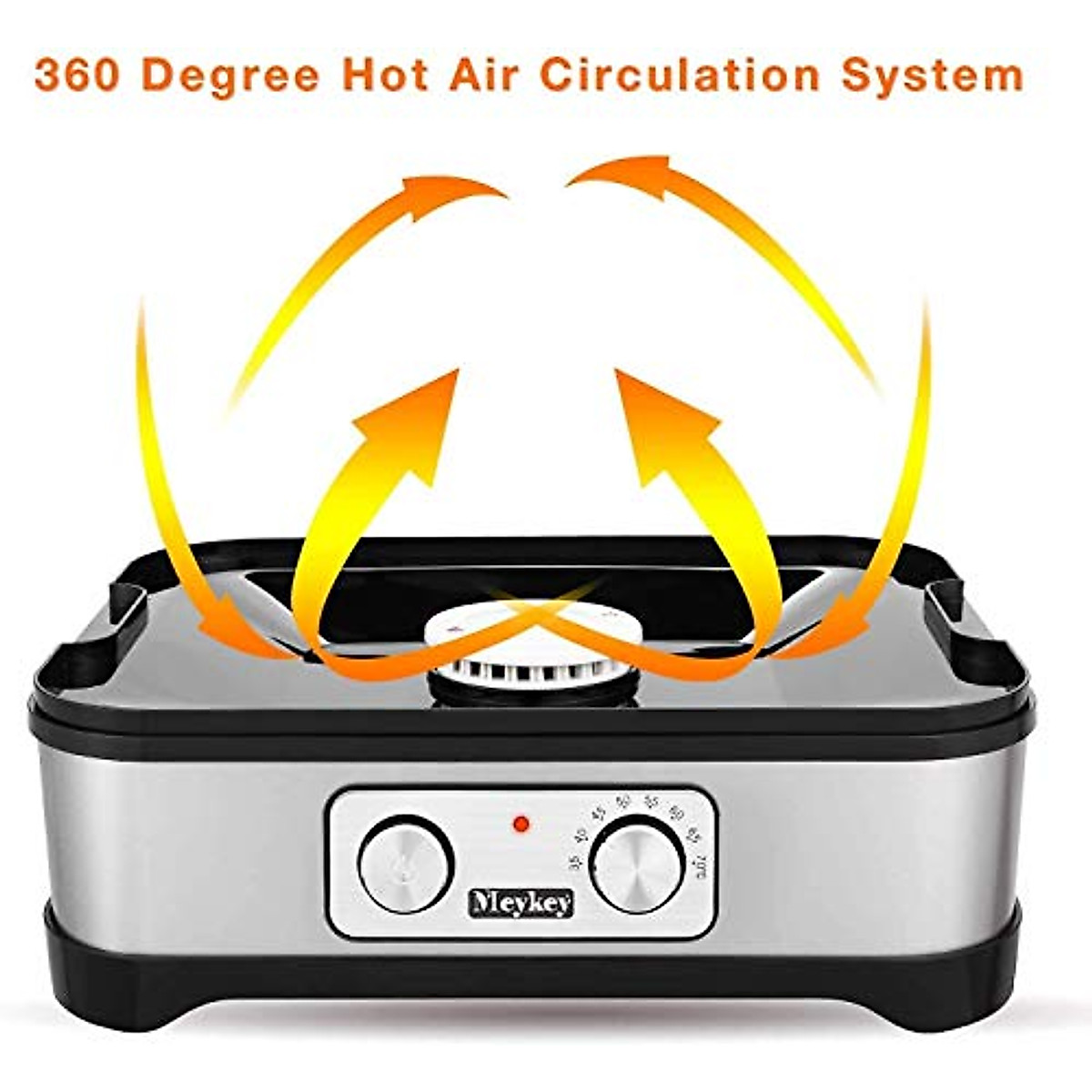 8-Tray Food Dehydrator Machine - BPA-Free Drying System with Nesting Tray for Home Kitchen - Perfect for Preserving Beef Jerky, Wild Food, and Fruit & Vegetables (Button Control)