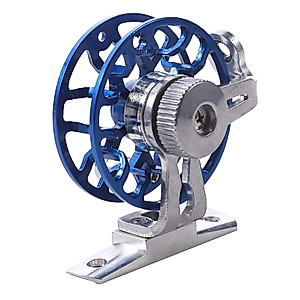 QXPDD Portable Fishing Reels Spinning, Ice Fishing Reel Fishing Tackle for Ice Fishing Fishing Enthusiast Boat Fishing Fishermen,Blue