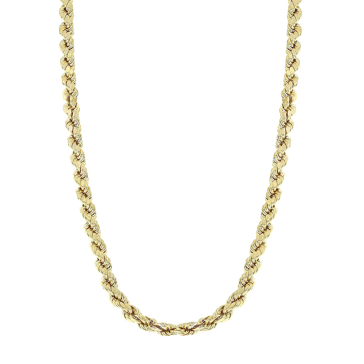MCS Jewelry 10 Karat Yellow Gold Rope Chain Necklace 3.0mm (Length: 18”-24") (22)