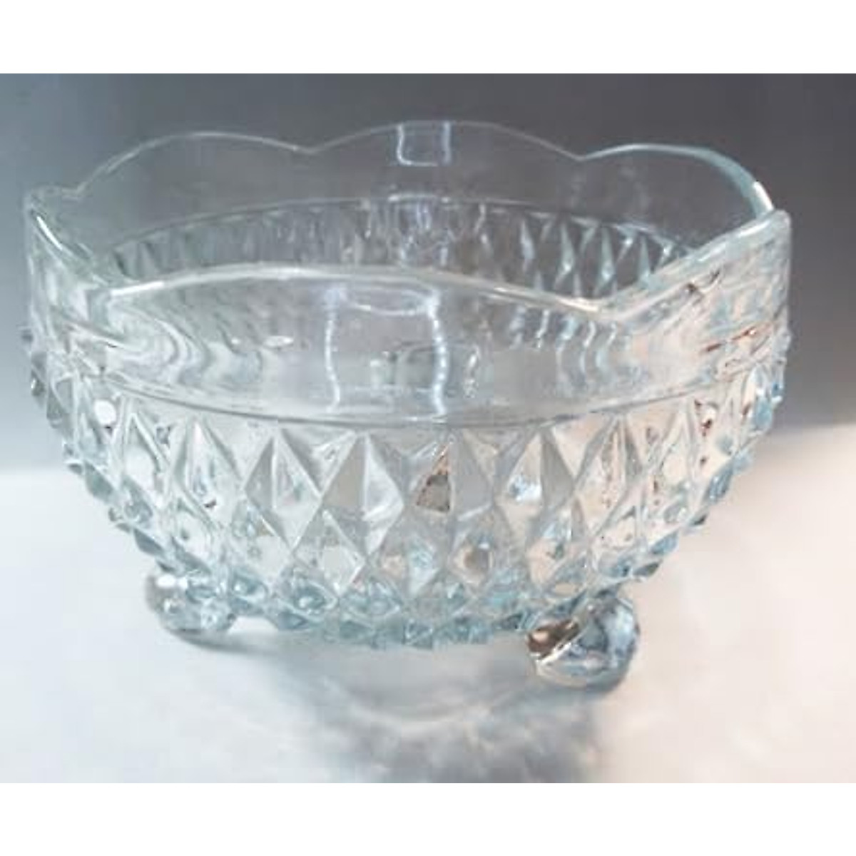 Katrina Custom Fancy Glass Dish with Powder Puff - Medium No Lid