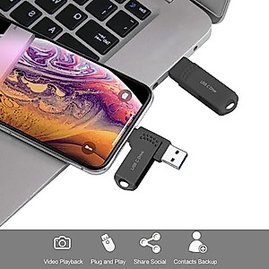 USB Flash Drive 1TB USB C Thumb Drive Android Phone Photo Stick External Data Storage Richwell for Android Phone USB C Pad Air Devices MacBook Pro USB C and Computers Black1TB