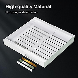 Expandable Pull out Cabinet Organizer -21" Deep Adhesive Slide out Shelf, 1PC Adjustable Sliding Peel and Stick Pull Out Drawers No Drill Roll Out Shelf for Home Bathroom Pantry Base Organization