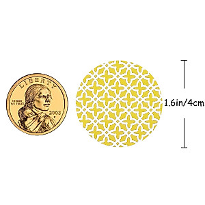 12 Sheets Decorative Gold Circle Envelope Seals Stickers Gift Boxes Stickers Party Favor Bags Stickers Label Stickers Holiday Birthday Party Wedding Baby Shower Decorations (108 Pieces)