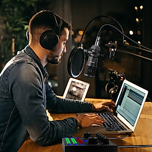Podcast Equipment Bundle,Audio Interface with DJ Mixer and Voice Changer Studio Broadcast Microphone, Perfect for Recording,Live Streaming,Gaming,Compatible with PC,Smartphone,Play Station