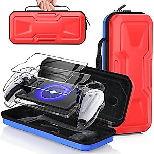 FYOUNG 3 in 1 Accessories Bundle for Playstation Portal, Carrying Case & Hard PC Clear Cover Set with Screen Protector, Protective Shell Portable Travel Handbag for PS5 Portal Remote Player
