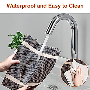 HOOMIL Placemats Set of 6, Non-Slip Heat Resistant PVC Place Mats, Washable Vinyl Table Mat for Kitchen Dining - 12 x 18 inches