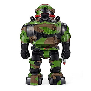 Think Gizmos Robot Toy for Kids RoboShooter - Remote Control Robot Toy with Voice Recording, Fast Firing Foam Discs, Plays Music & Dances - Robot for Boys and Girls Aged 5, 6, 7, 8, 9 (Camo Green)
