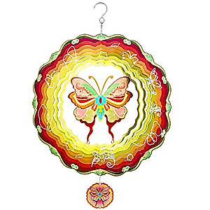 Butterfly Wind Spinners, Butterfly Gifts for Women Mom Grandma Wife, 12inch Large Metal Kinetic Wind Spinner, Hanging Wind Spinners Indoor Outdoor Decoration Decorations Ornaments
