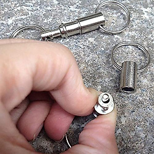 TAODAN 5-Pack Heavy Duty Dual Key Ring Quick Release Detachable Pull-Apart Key 2 Split Rings Keychains Lock Holder Key Accessory