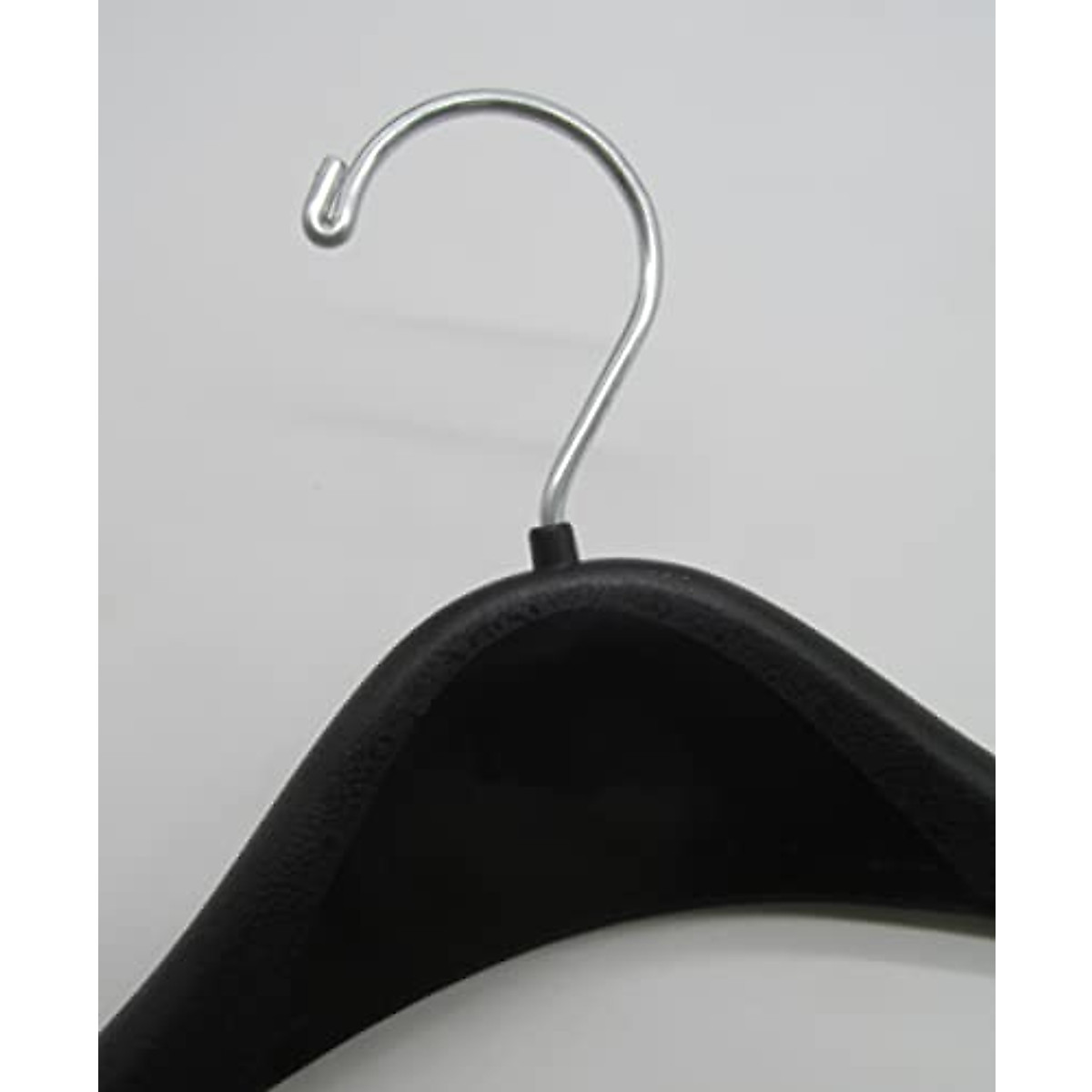 NAHANCO H19RH 19" Concave Plastic Suit Hanger with Round Hook (Pack of 100), Black