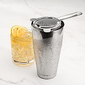 Boston Cocktail Shaker, Bar Bartender Shaking Tins Weighted 28oz Unweighted 18oz for Bartending, Martini Shakers Stainless Steel for Drink | Boston Shaker Set | Silver, by Plat Star