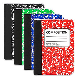 Mini Composition Notebooks, Mini Composition Books Bulk, Small Pocket Notebook, for Kids Students College Office, Pocket Size Journaling Notebooks, 4 Colors, 4.5 x 3.25 inch, 80 Sheets/Book (12 Pack)