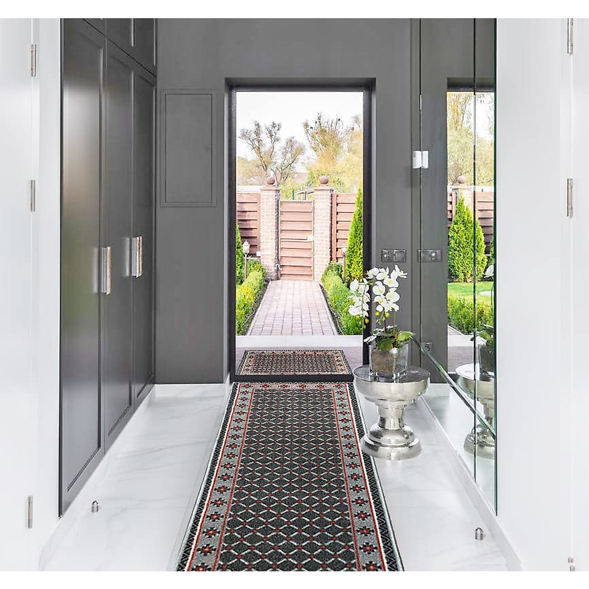 Gloria Non-Slip Rubber Back Kitchen Rug Set 2 Pieces Set 20"X30" & 20"X59" (Modern, Kitchen1992)