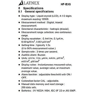 EMF Meter HF-B3G Triple Axis HF RF Analyzer and Detector Calibrated Measuring Emissions from Cell Phones, Smart Meters, Cell Towers, Microwave, Bluetooth - for EMF Home Inspections Free Support