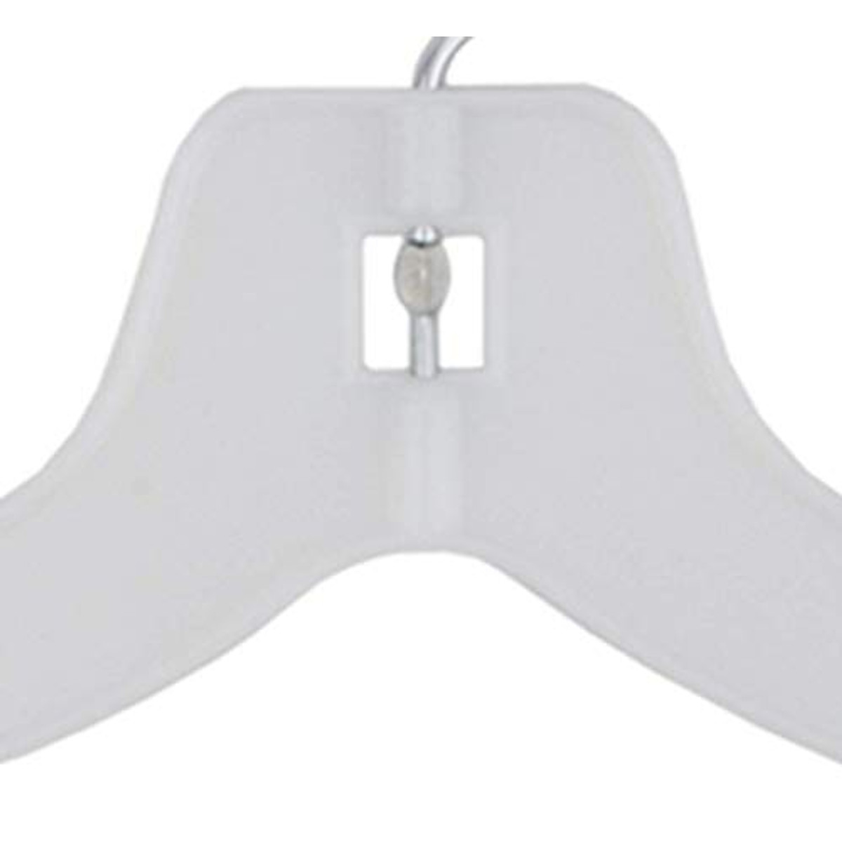 NAHANCO 1414 White Plastic Junior Dress Hangers, Swivel Metal Hook and Notches for Straps, Super Heavy Weight, 14", White (Pack of 100)