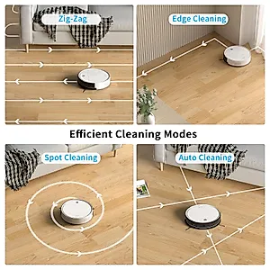 OKP Robotic Vacuum Cleaner 2500Pa, 120 Min Runtime, Robot Vacuum Cleaner with Schedule, WiFi/App/Alexa, Self-Charging, Slim Design, Quiet, Perfect for Hard Floors, Pet Hair, Carpets