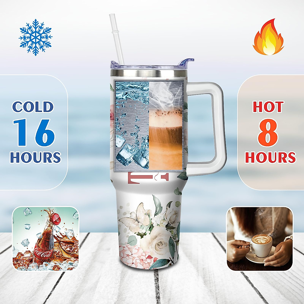 thmasamwr 40oz Teacher Tumbler with Handle, Stainless Steel Teacher Water Bottle Cup, Teacher's Travel Coffee Mug, Thanksgiving,Christmas,Graduation Gifts for Teachers