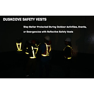 DUSKCOVE 2 Pack Hi Vis Safety Vests - Adjustable Bright Neon Color High Visibility Reflective Safety Straps Gear for Traffic Control, Running, Cycling