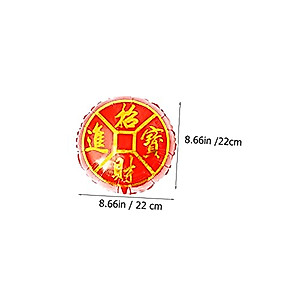 Abaodam 36 pcs 2021 Spring Festival Balloons garland decor lantern decorative foil balloons red ballons 2021 New Year Eve Party Favor ox year party balloons Aluminum Film Balloon Lucky set