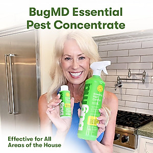 BugMD Bed Bug Trap (3 Pack), BugMD Essential Pest Control Concentrate (1 Pack) and Spray Bottle 32 oz (1 Pack) Bundle