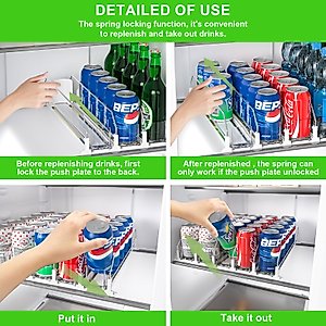 KUUKIKV Drink Organizer for Fridge, Upgraded Soda Can Dispenser for Refrigerator, Automatic Pusher Glide and Adjustable Width Can Organizer for Refrigerator - Holds up to 25 Cans (5 Rows White)