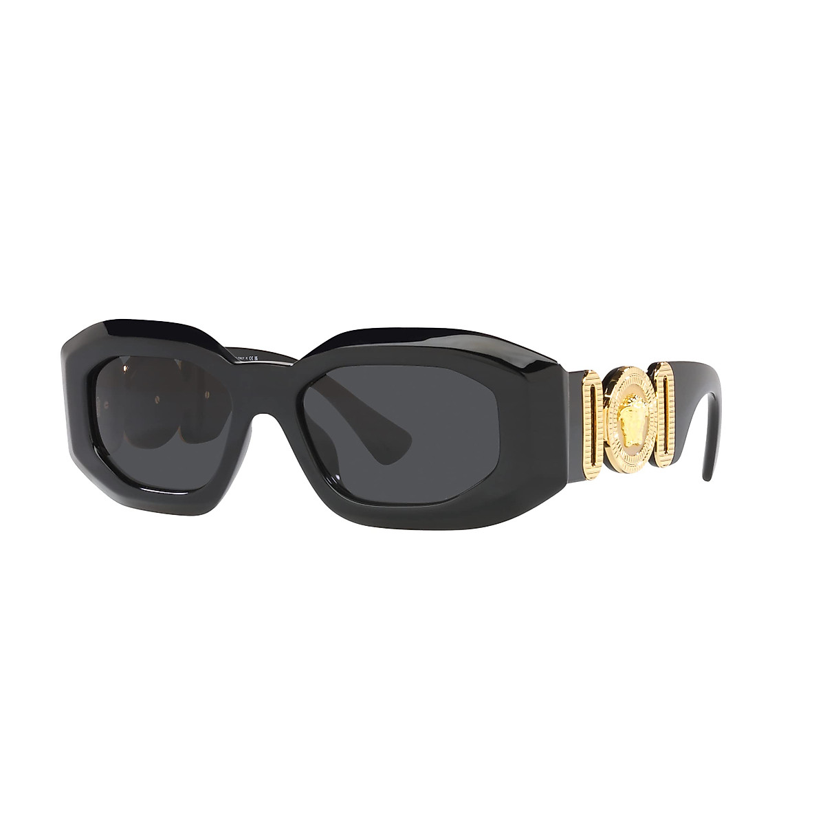 Versace Man Sunglasses Black Frame, Dark Grey Lenses, 53MM