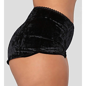 RUEWEY Women Sexy Strappy Babydoll Lingerie Satin Pajama Set Camisole with Shorts 2 Piece Sleepwear (S, Black)