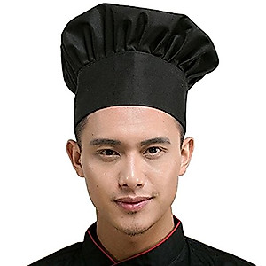 Hyzrz Set of 3 Pack Adult Chef Hat Adult Adjustable Elastic Baker Kitchen Cooking Chef Cap 3 Pieces (Multicolor)