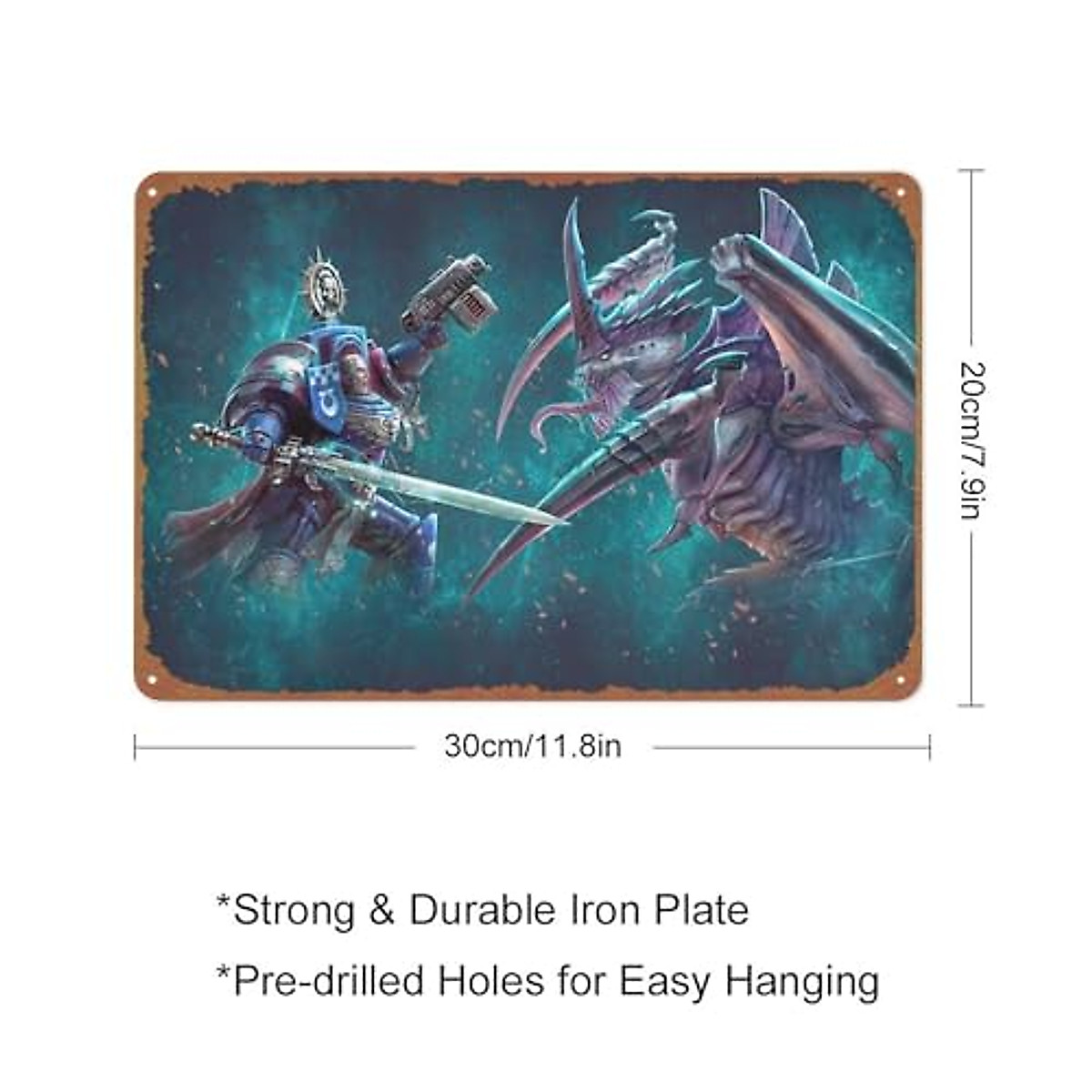 Captain vs. Tyranid Prime physical culture Poster Signs 8 x 12 Inch Decor Funny Chic Art Wall Decort Home Yard Signs Bar Hotel Cafe Pub Indoor Outdoor restauran