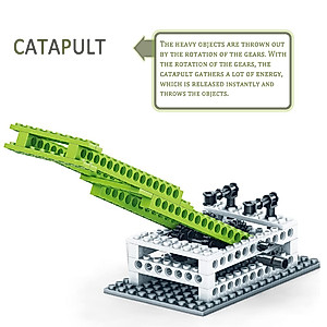 Ulanlan STEM Mechanics Gears Construction Kit 13 Models in 1, Motion Essential Set, Ferris Wheel/Merry-go-Round/Seesaw/Crane/Windmill Engineering Science Education Building Kit